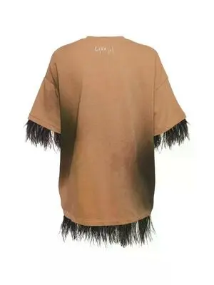 Roberto Cavalli Feather Trimmed T-shirt
