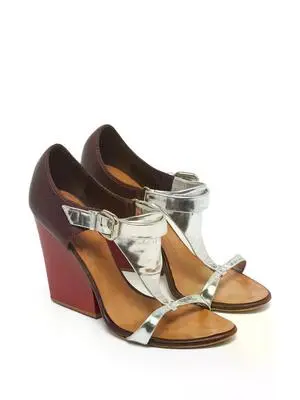 GIUSEPPE ZANOTTI Metallic Block Heel Sandals