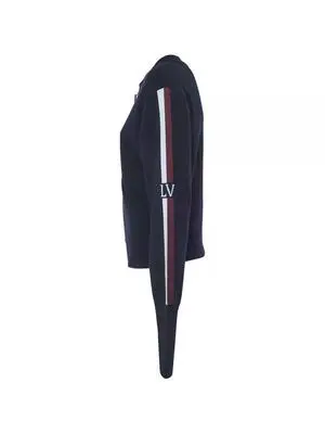 LOUIS VUITTON Navy Cashmere Zip-up Jacket With Embroidered Logo