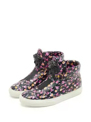 Versace Floral Print Leather Sneakers