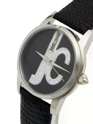 Just Cavalli Roma 38mm Watch With Textured Leather Strap