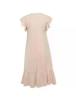 Red Valentino Pink Crepe Ruffled Mini Dress