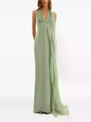 GEMY MAALOUF Draped Halter Neck Maxi Dress