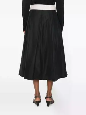 Max Mara Bow-detail Pleated Skirt - Black