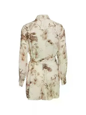 Sandro Safari Print Belted Jumpsuit