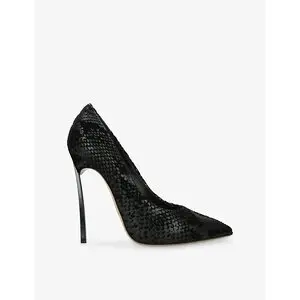 Casadei Blade Kitana 100 Snake-effect Leather Pumps
