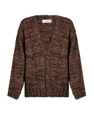 LANEUS Alpaca Wool Blend Cardigan - Brown