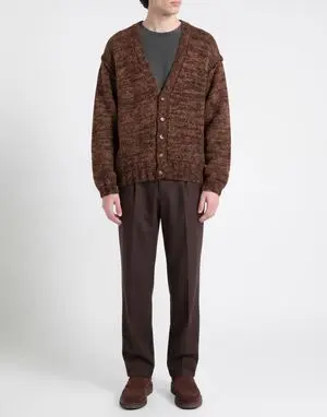 LANEUS Alpaca Wool Blend Cardigan - Brown