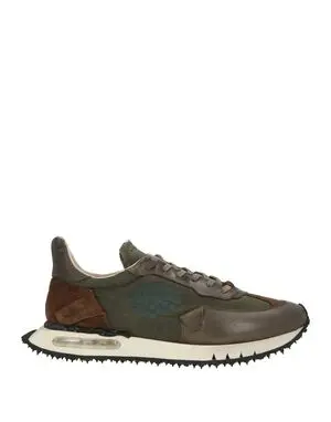 BEPOSITIVE Low-top Suede And Canvas Sneakers - Green