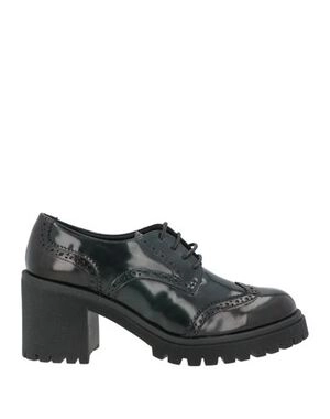 NILA & NILA Leather Lace-up Block Heel Shoes - Brown