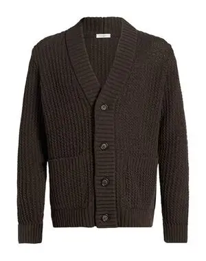 PAOLO PECORA Cardigan Dark Size Wool, Polyamide - Brown