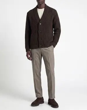 PAOLO PECORA Cardigan In Dark Wool And Polyamide