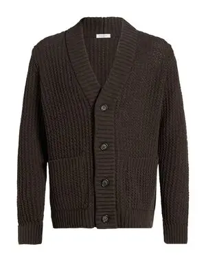 PAOLO PECORA Cardigan In Dark Wool And Polyamide