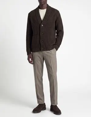 PAOLO PECORA Cardigan In Dark Wool And Polyamide