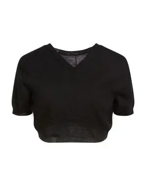 Liviana Conti Virgin Wool Cropped V-neck Sweater