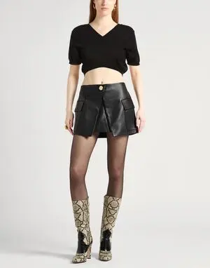 Liviana Conti Virgin Wool Cropped V-neck Sweater