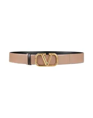 Valentino Garavani Leather Belt With Logo Buckle