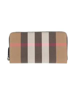 Burberry Wallet Textile Fibers, Leather - Beige