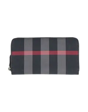 Burberry Wallet Textile Fibers, Leather - Navy