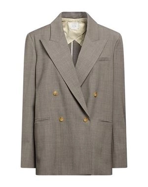 ALYSI Double-breasted Blazer In Cool Wool - Grey