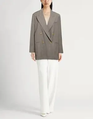 ALYSI Double-breasted Blazer In Cool Wool