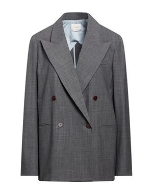 ALYSI Double-breasted Blazer In Cool Wool - Grey