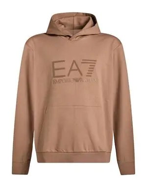 EA7 Sweatshirt Light Brown Size Cotton, Elastane