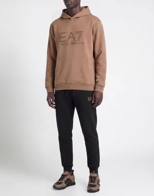EA7 Cotton Elastane Hoodie With Embossed Logo