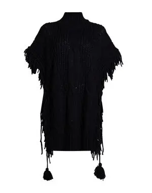 PAOLO PECORA Knitted Cape With Fringe