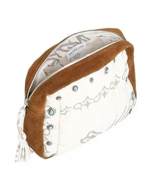 ARIZONA LOVE Cotton, Linen, And Cow Leather Clutch - Beige