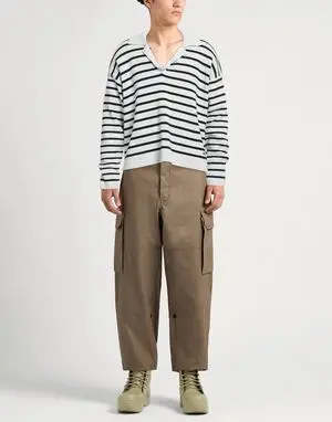 AMI Paris Striped Polo Collar Sweater