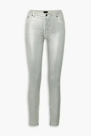 TOM FORD Metallic Coated Midrise Skinny Jeans