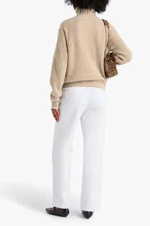 Sandro Ribbed Wool And Cashmereblend Turtleneck Sweater
