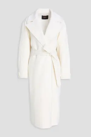 Maje Woolblend Felt Coat - Ivory