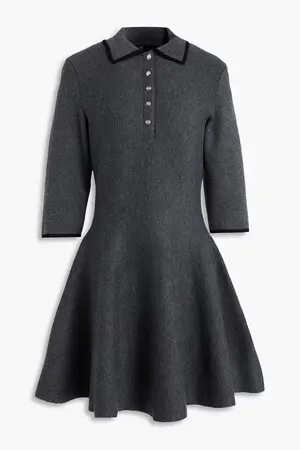 Maje Flared Knitted Mini Dress