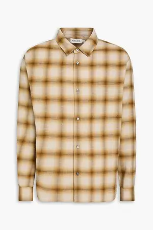 FRAME Checked Cotton And Woolblend Flannel Shirt - Light Brown