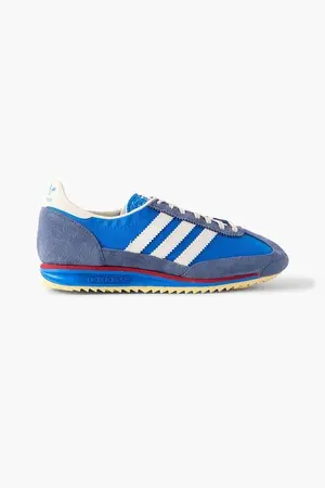 Adidas Sl 72 Og Suede And Leather Trimmed Canvas Sneakers - Blue