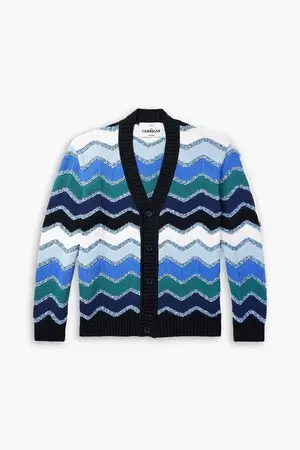 Missoni Striped Cottonblend Cardigan - Blue