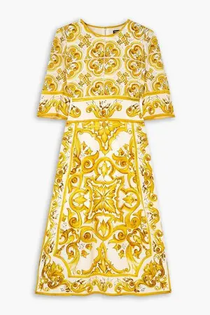 Dolce & Gabbana Maiolica Printed Silkblend Charmeuse Mini Dress