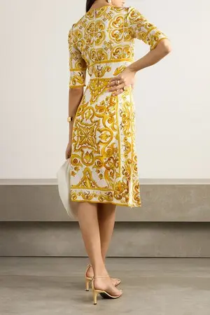 Dolce & Gabbana Maiolica Printed Silkblend Charmeuse Mini Dress