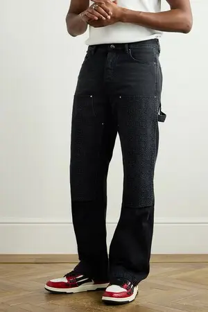 Amiri Straight-leg Paneled Debossed Jeans