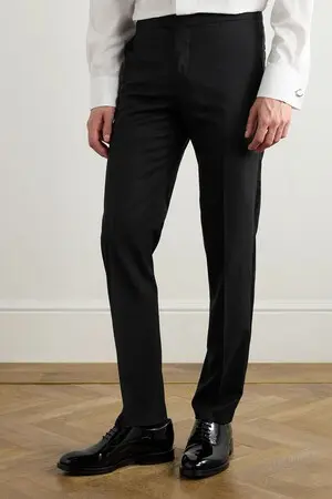 Boglioli Slimfit Tapered Satintrimmed Wool Tuxedo Pants