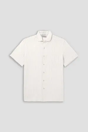 Boglioli Striped Linen And Cottonblend Shirt - White
