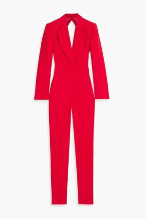 Alexander McQueen Cutout Woolcrepe Jumpsuit - Red