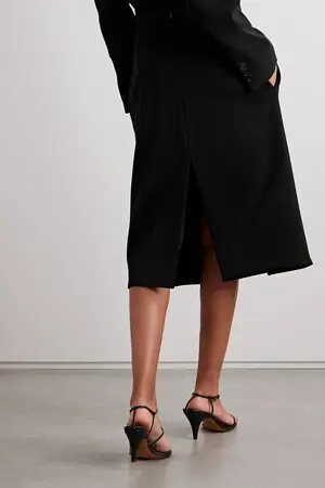 Stella McCartney Tulletrimmed Wooltwill Midi Skirt