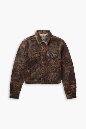 Acne Studios Oraya Slimfit Cropped Distressed Coateddenim Jacket