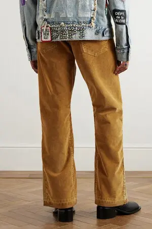 GALLERY DEPT. Flared Distressed Cottoncorduroy And Canvas Pants