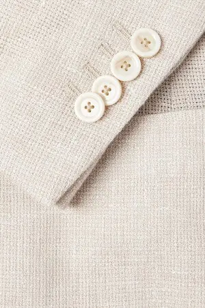 LARDINI Doublebreasted Linen And Woolblend Crepe Blazer