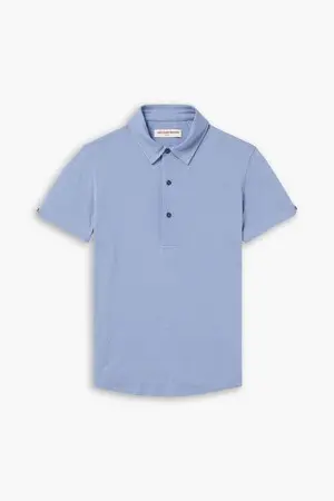 Orlebar Brown Sebastian Cotton And Silkblend Jersey Polo Shirt - Blue