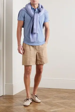 Orlebar Brown Sebastian Cotton And Silkblend Jersey Polo Shirt - Blue